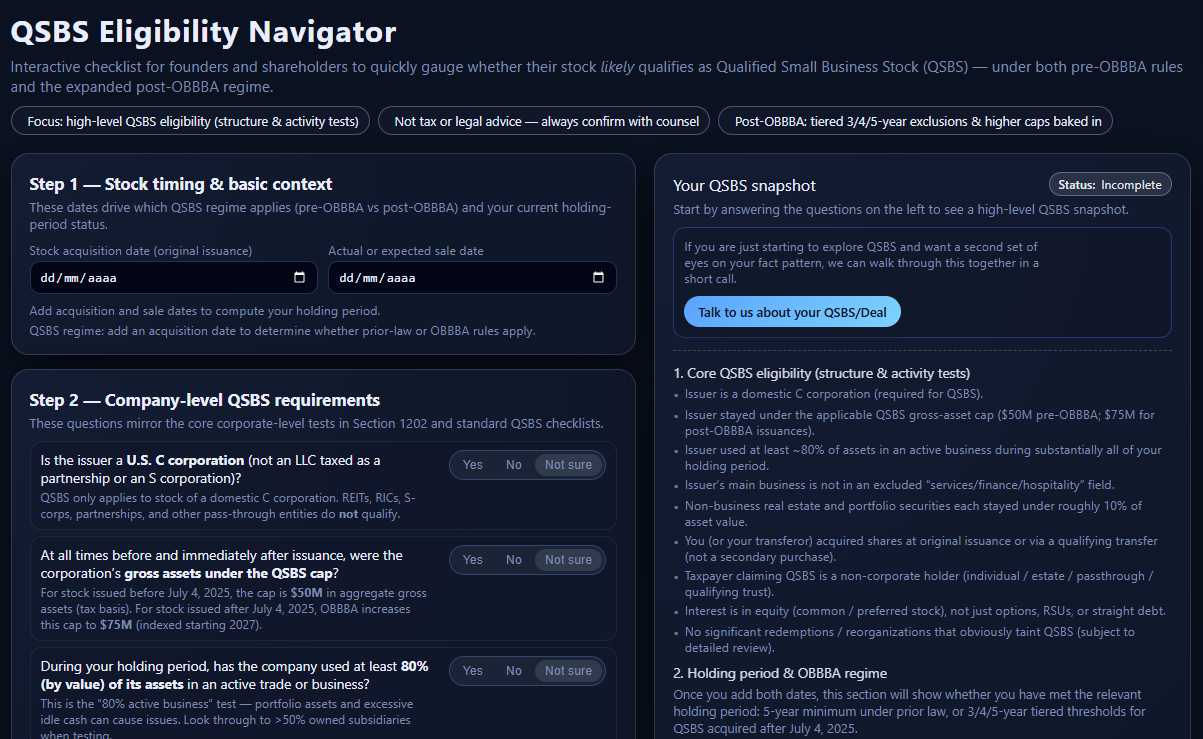 QSBS Eligibility Navigator: Does Your Stock Qualify? | Keystone Global ...